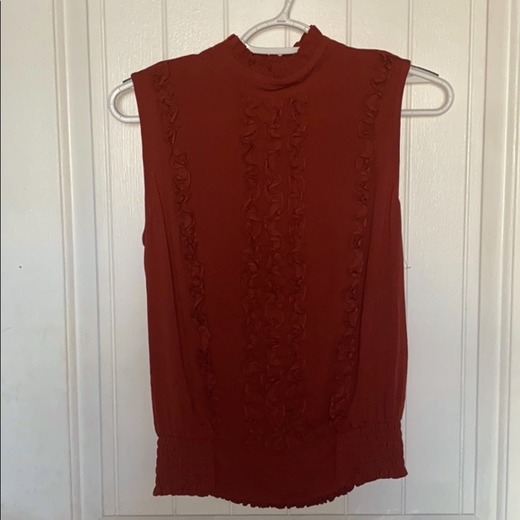 Frame Denim | Tops | Frame Ruffled Mock Neck Sleeveless Blouse | Poshmark